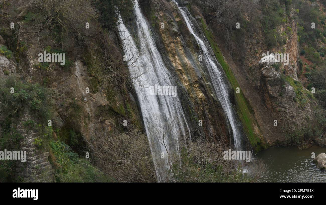 View of the Tanur waterfall, in the Ayun Stream Nature Reserve, Upper ...