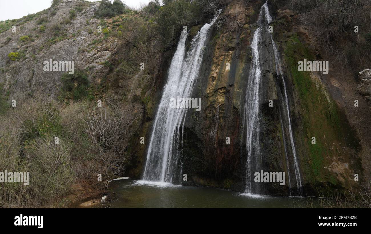 View of the Tanur waterfall, in the Ayun Stream Nature Reserve, Upper ...