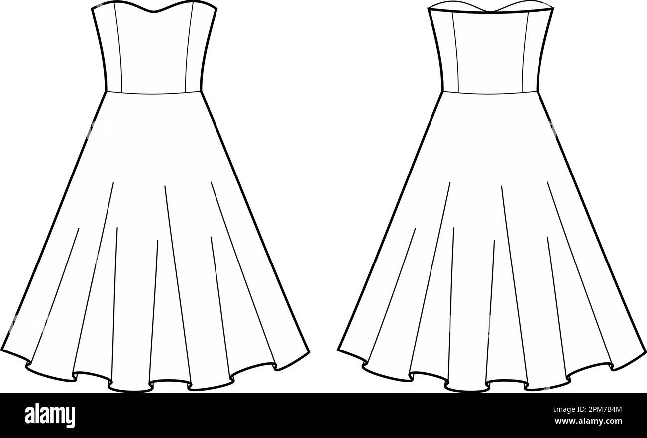 Womans flared dress with folds Stock Vector Image & Art - Alamy Womans flared dress with folds Stock Vector Image & Art - Alamy