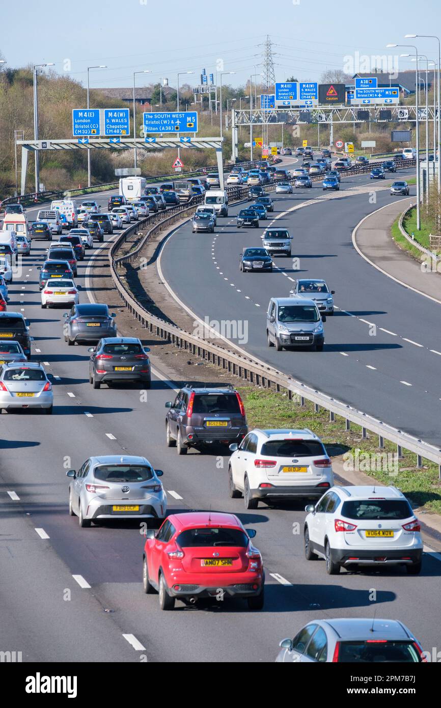 Easter holiday traffic backed up in queues on the M5 close to the ...