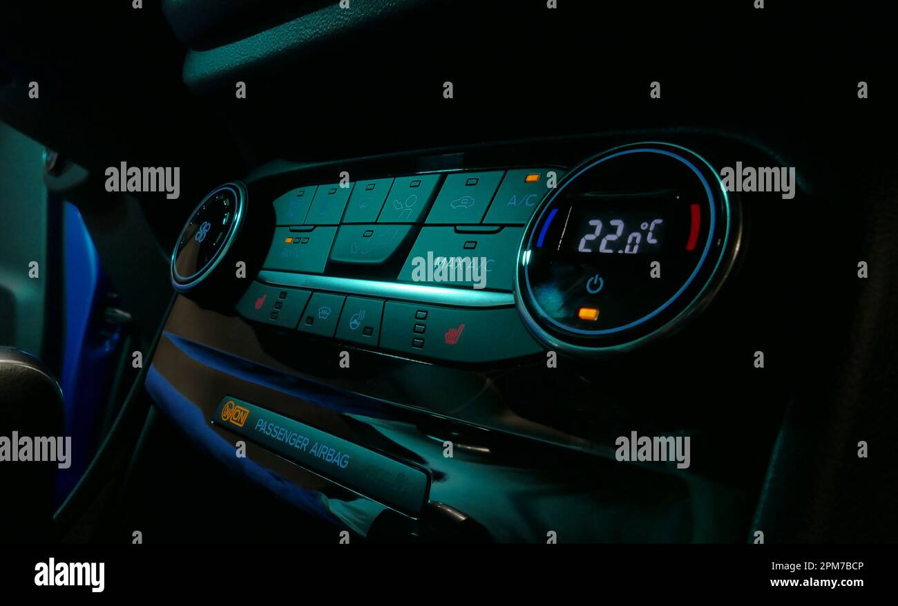 Electronic Block With Mode Selection Of Air Conditioner In Car Stock ...
