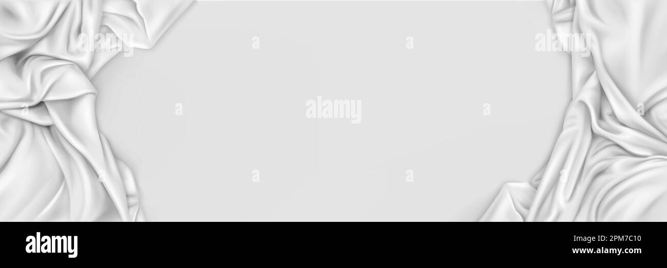Realistic abstract white silk background. Vector illustration of banner ...