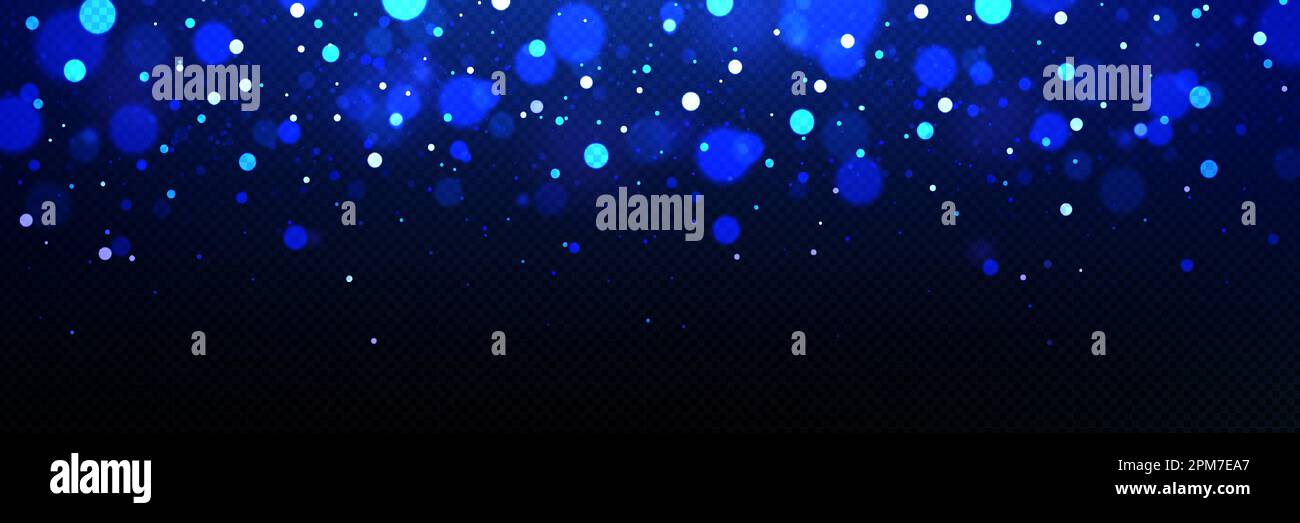 Blue bokeh light effect with sparkle shimmer on transparent background ...