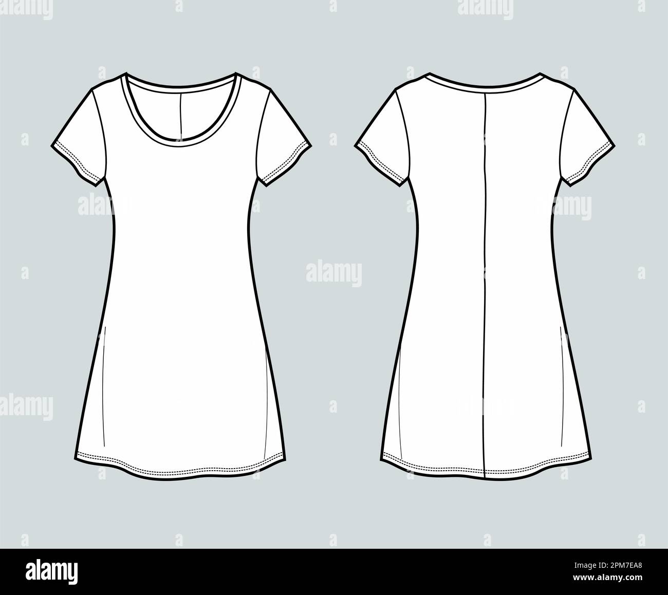 Short front long back dress Stock Vector Images - Alamy
