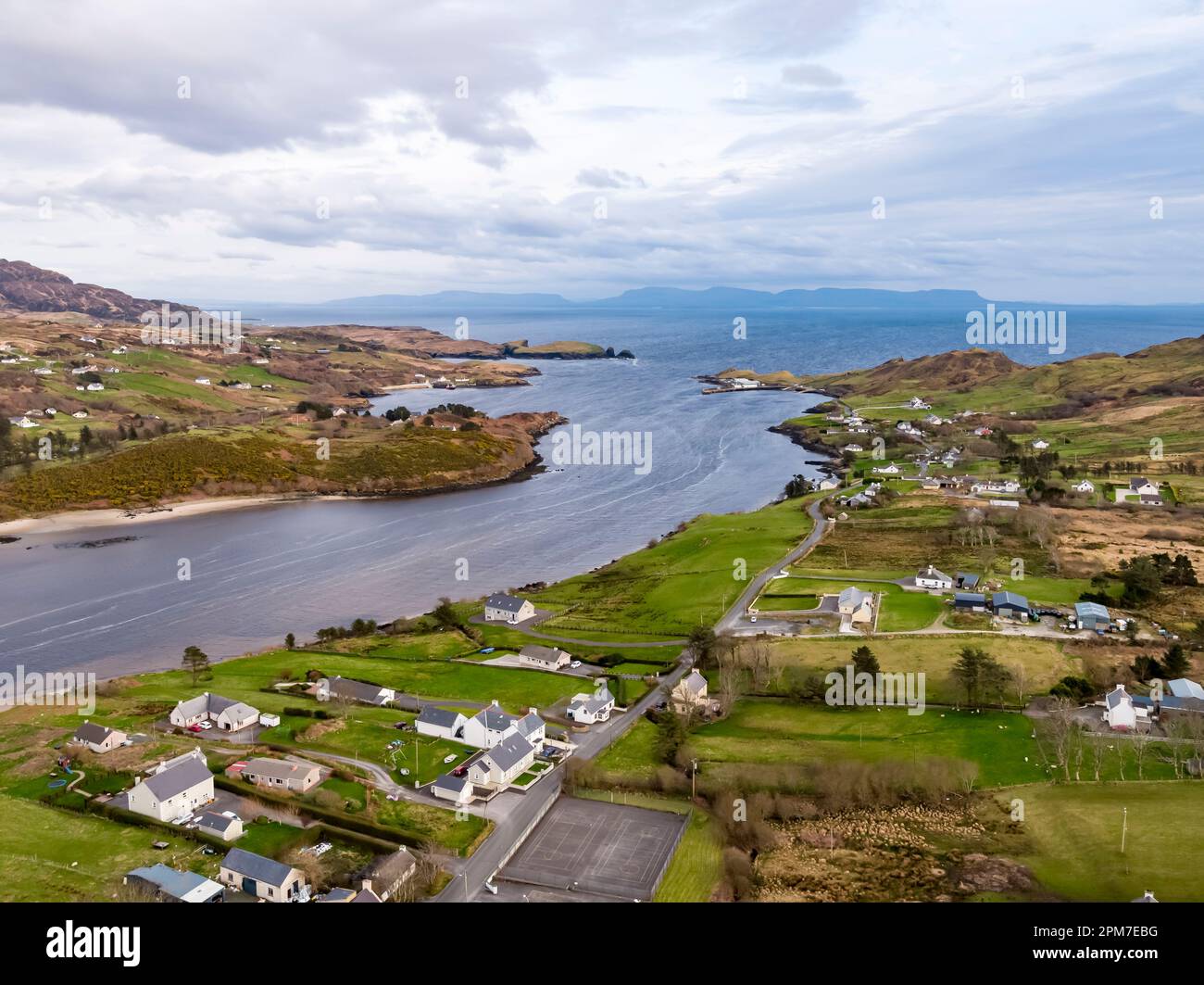 Aerial view of Teelin in County Donegal, Ireland Stock Photo - Alamy