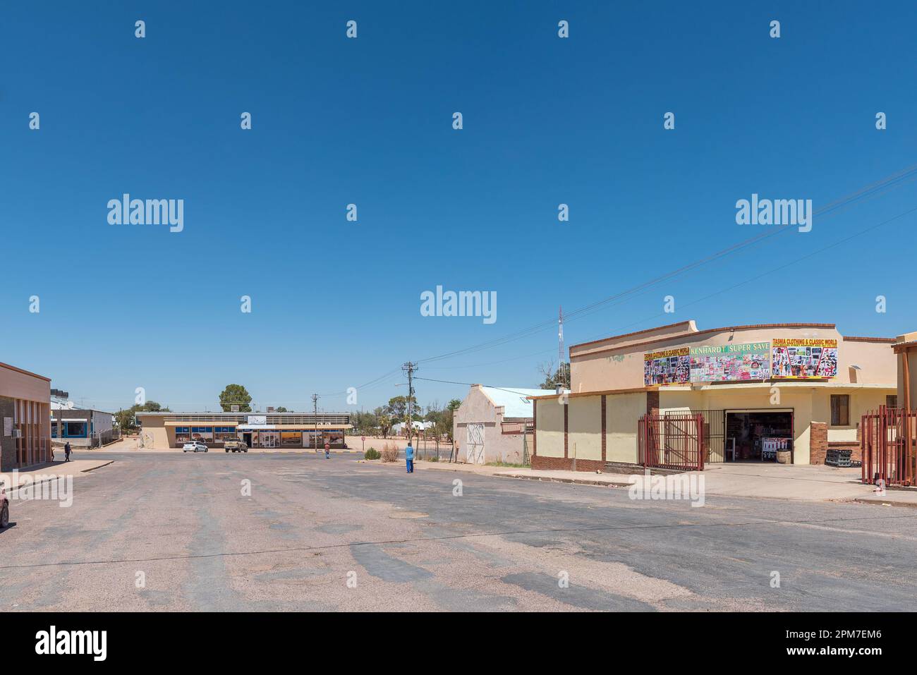 Kenhardt, South Africa - Feb 28 2023: A street scene, with a ...