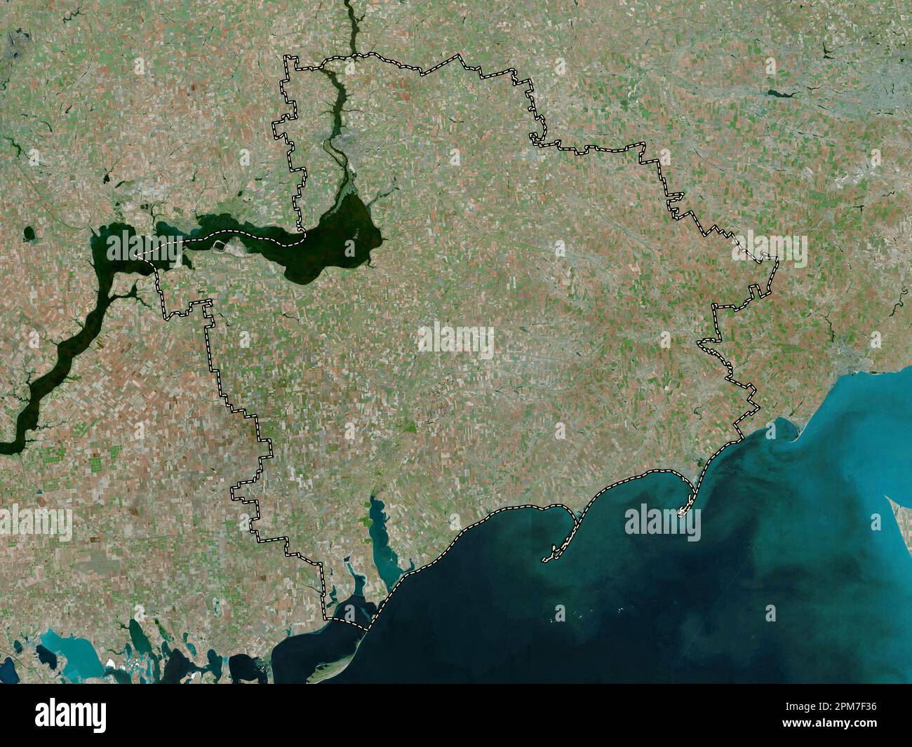 Zaporizhzhya, region of Ukraine. High resolution satellite map Stock ...
