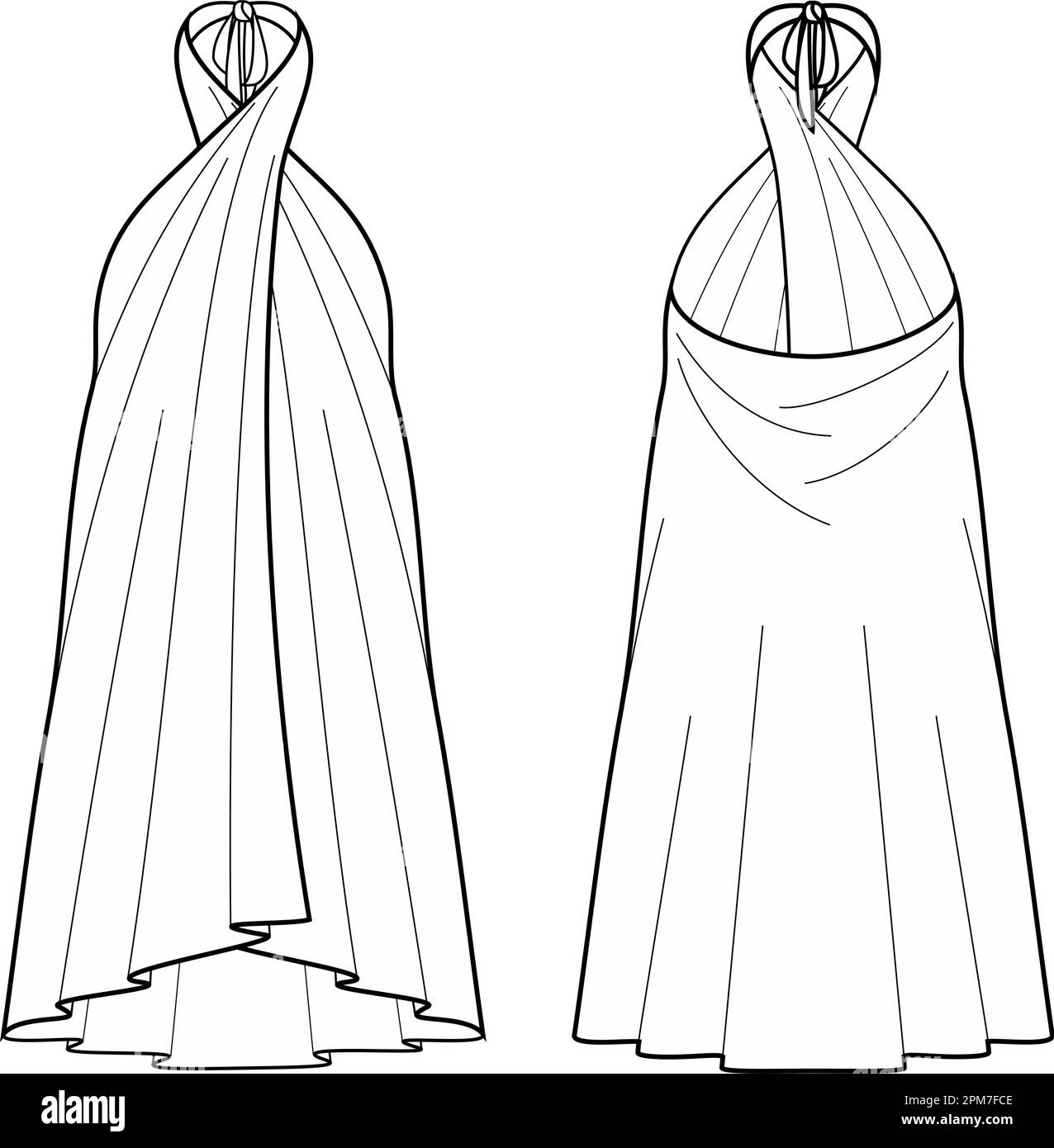 Womens Pareo Summer Dress Front And Back Stock Vector Image And Art Alamy