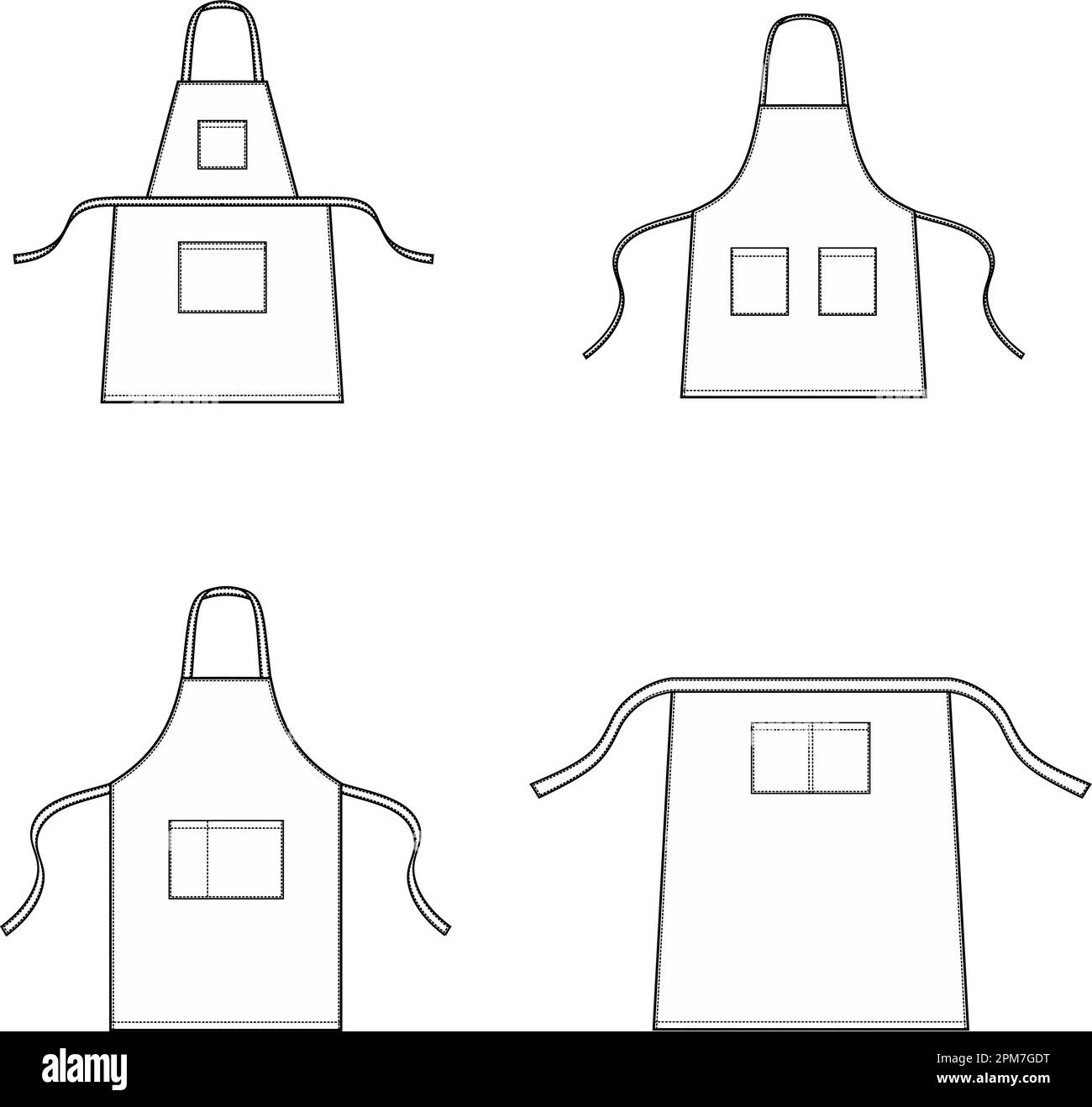 Work apron. Set. Fashion CAD Stock Vector Image & Art - Alamy
