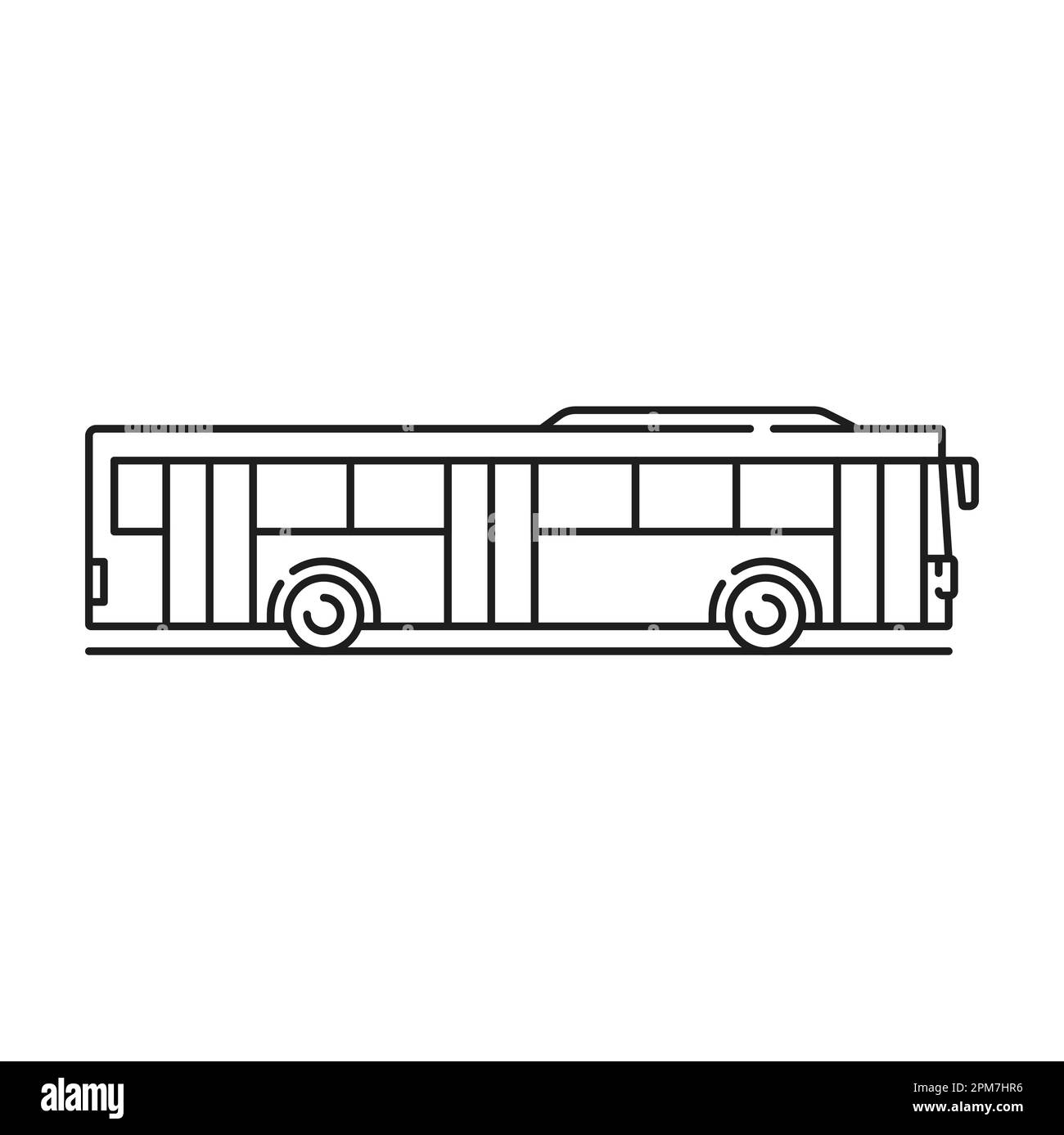 Bus public city transport sign isolated school bus outline icon. Vector ...