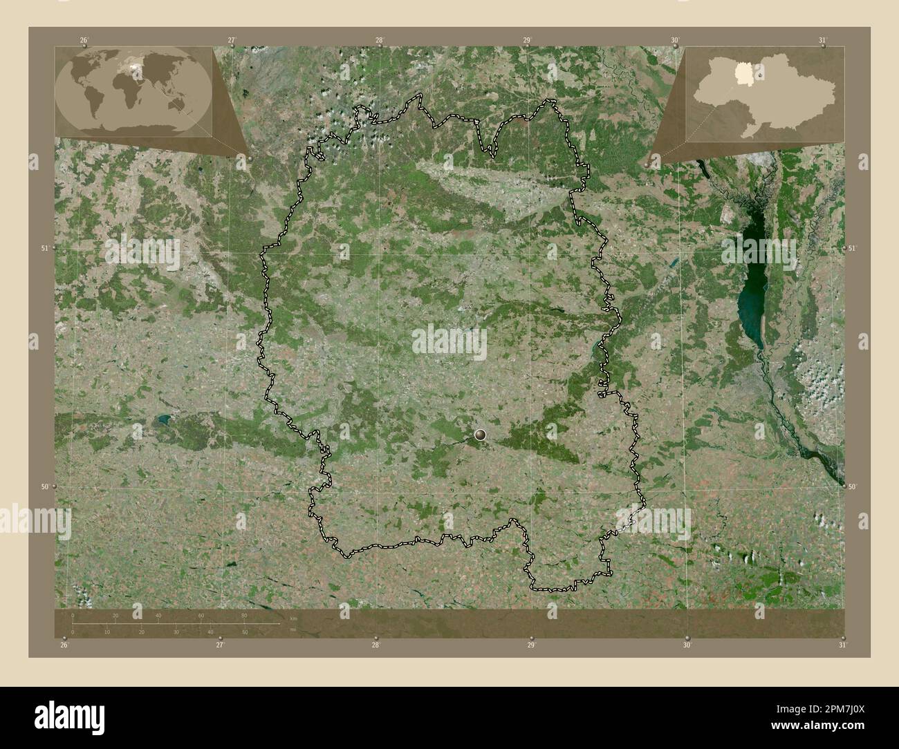 Zhytomyr, region of Ukraine. High resolution satellite map. Corner ...