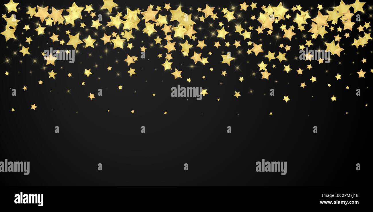 Magic stars vector overlay. Gold stars scattered around randomly ...