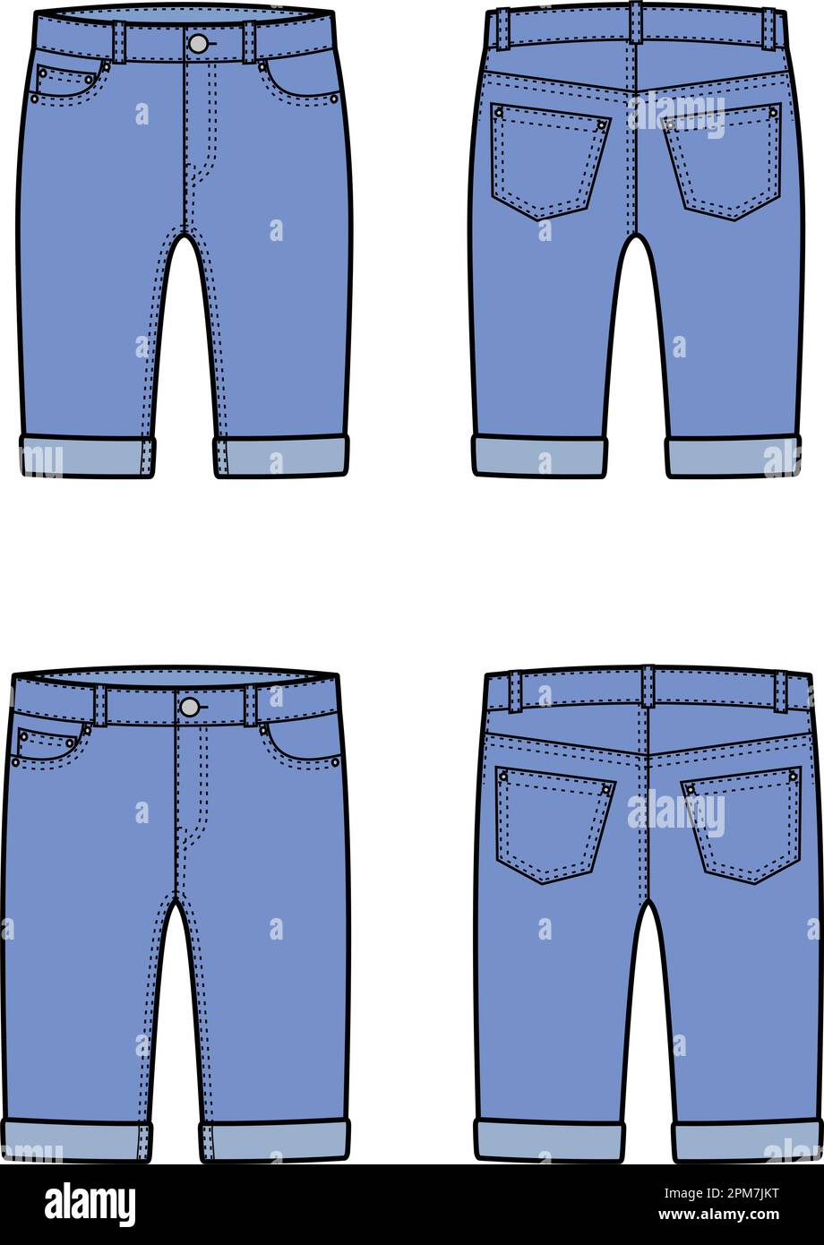 Back of jean shorts Stock Vector Images - Alamy