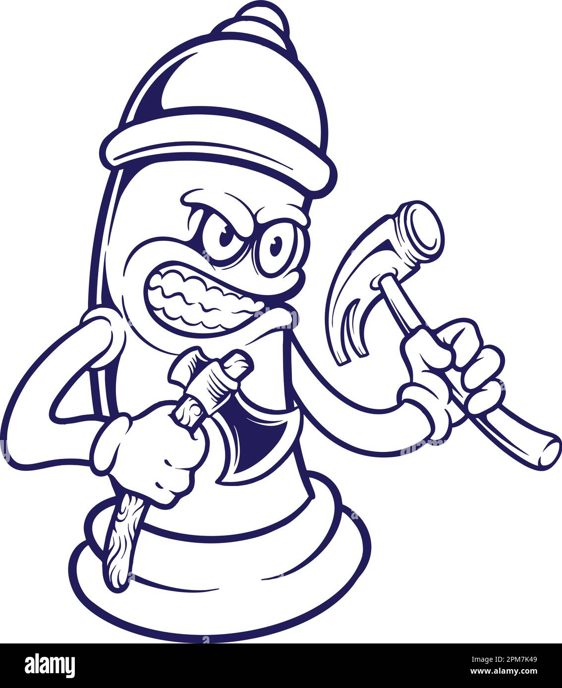 Angry hydrant firefighter department logo illustrations monochrome ...