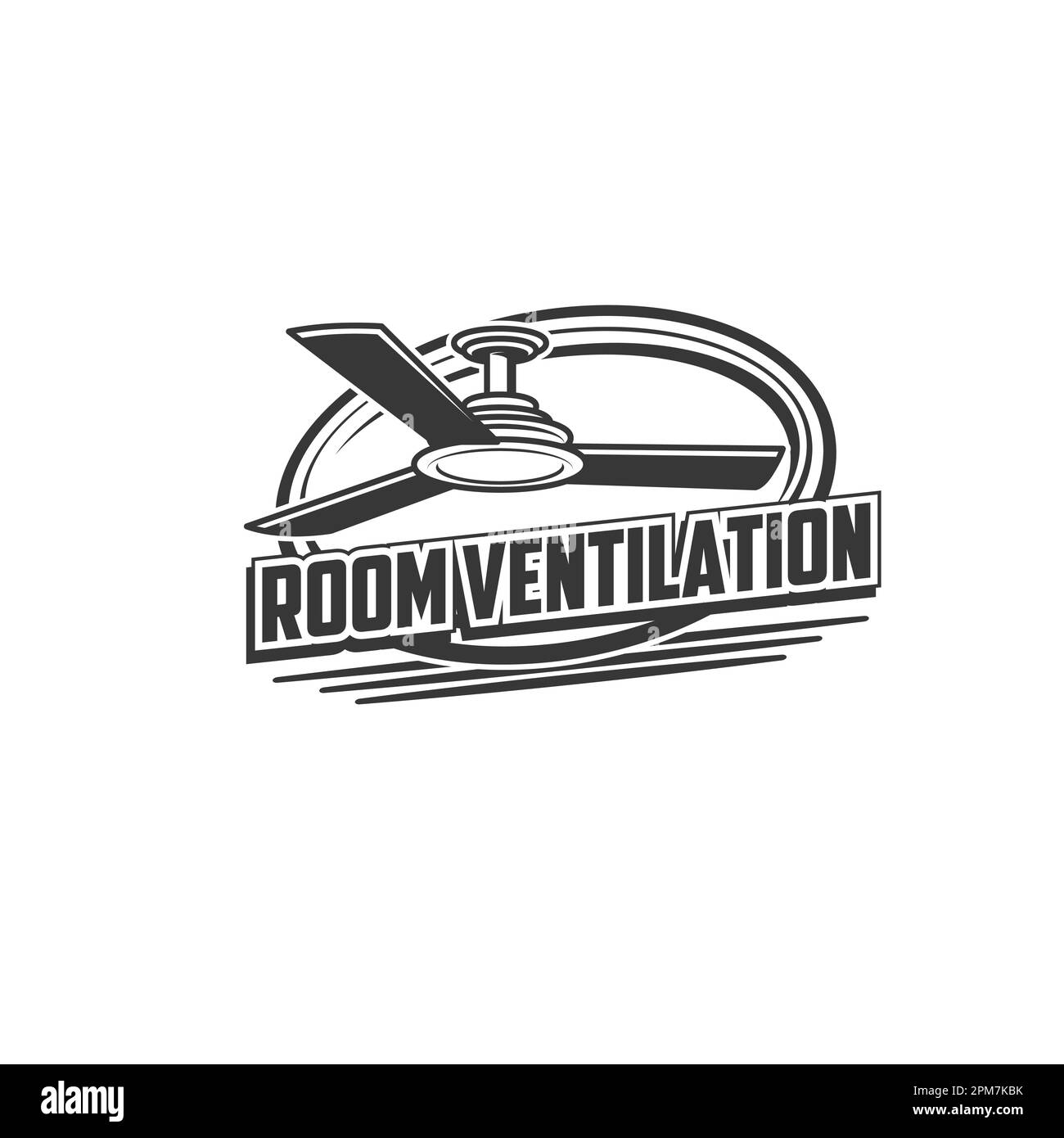 Room ventilation icon. House or apartment conditioning installation and ...