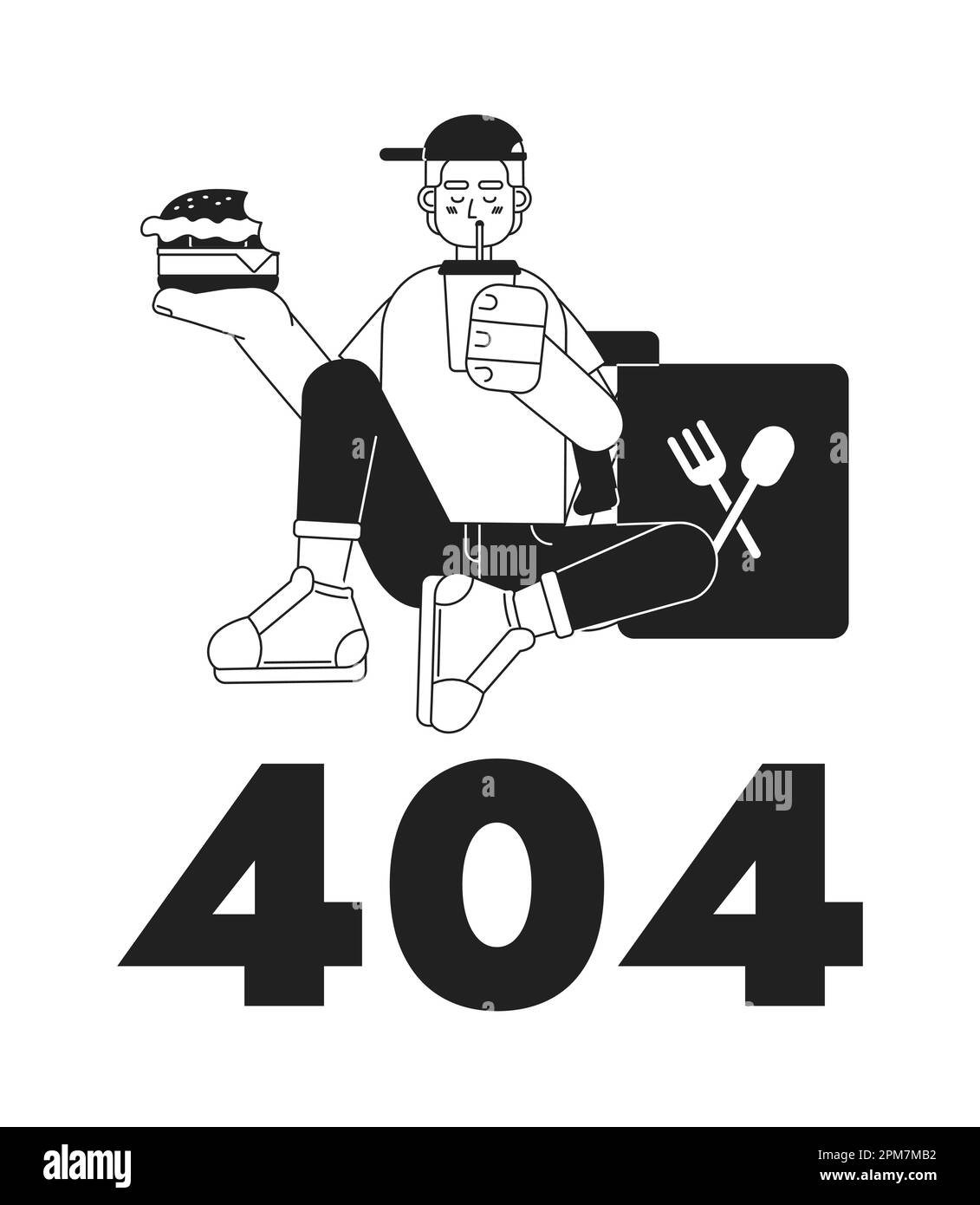 Food delivery sticker Black and White Stock Photos & Images - Alamy