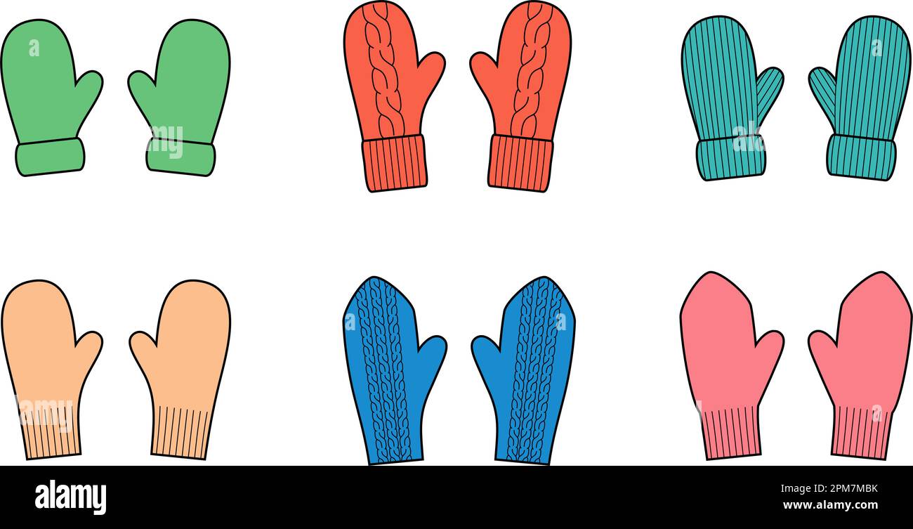 Knit mittens drawing hi-res stock photography and images - Alamy
