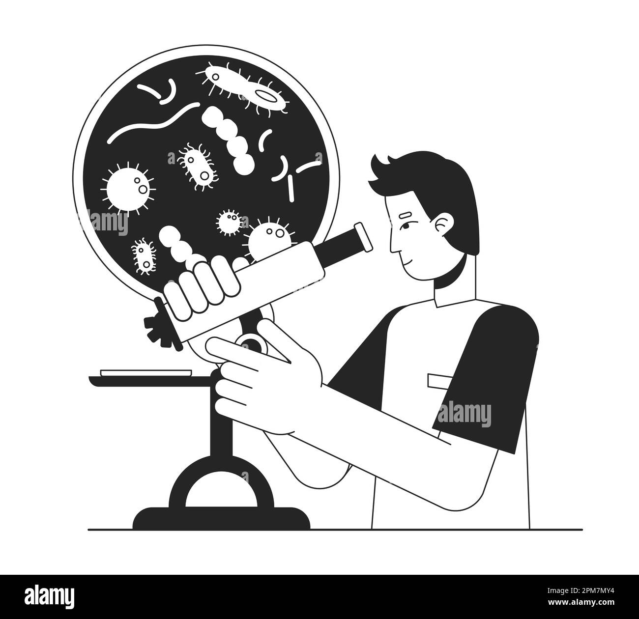 Clinical research bw concept vector spot illustration Stock Vector ...