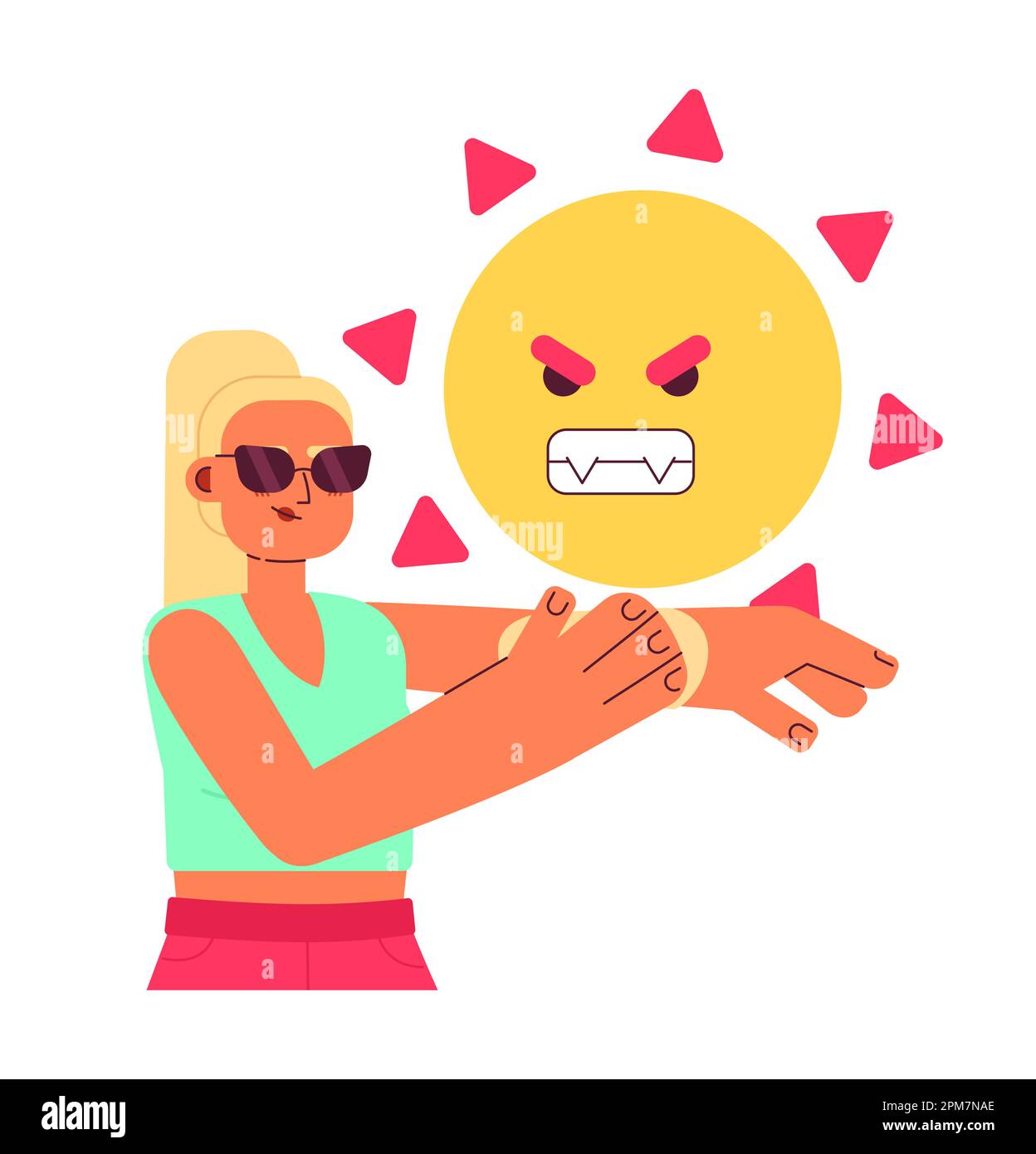 Protection from sun UV rays flat concept vector spot illustration Stock ...