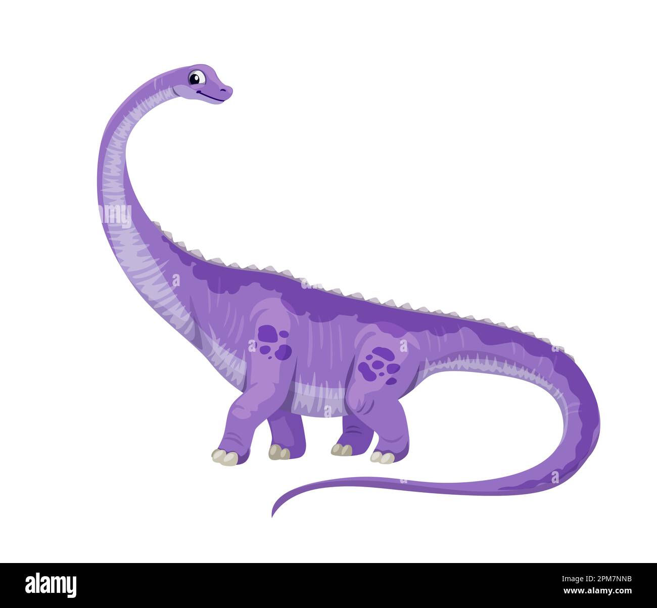 Cartoon Diplodocus dinosaur character. Extinct reptile, Jurassic era ...