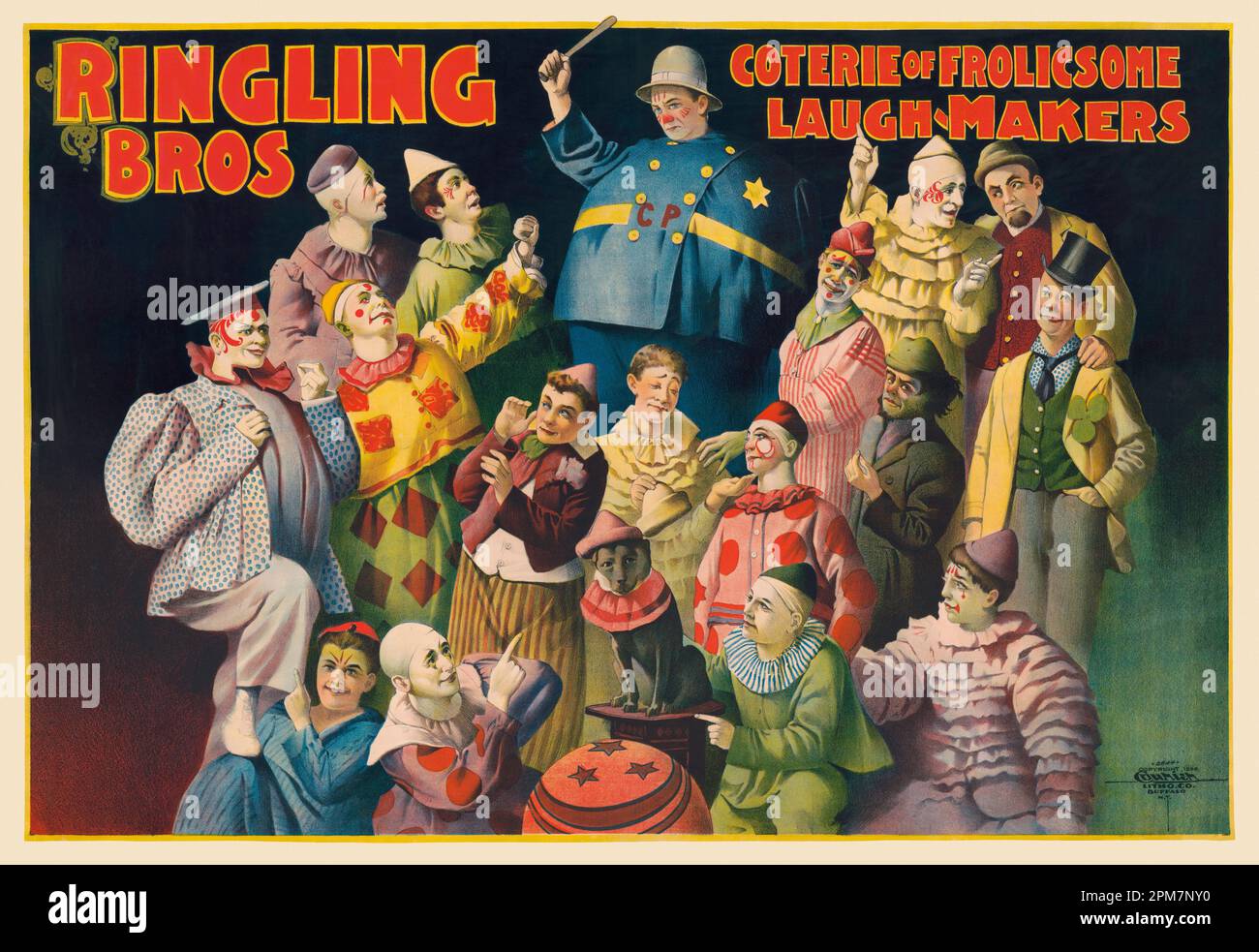 Ringling Bros. Coterie of frolicsome laugh-makers. Artist unknown ...