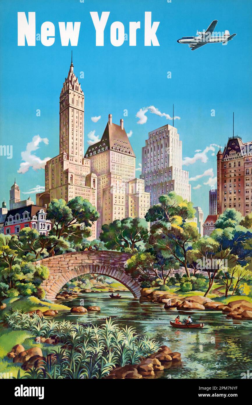 New York by Joseph Feher (1908-1987). Poster published in 1947 in the ...
