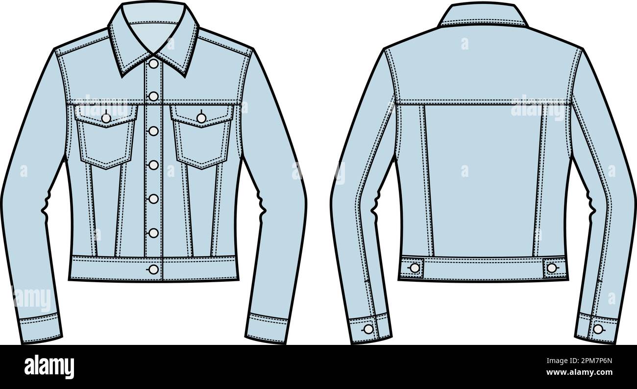 Womens jean jacket. Fashion CAD Stock Vector Image & Art - Alamy