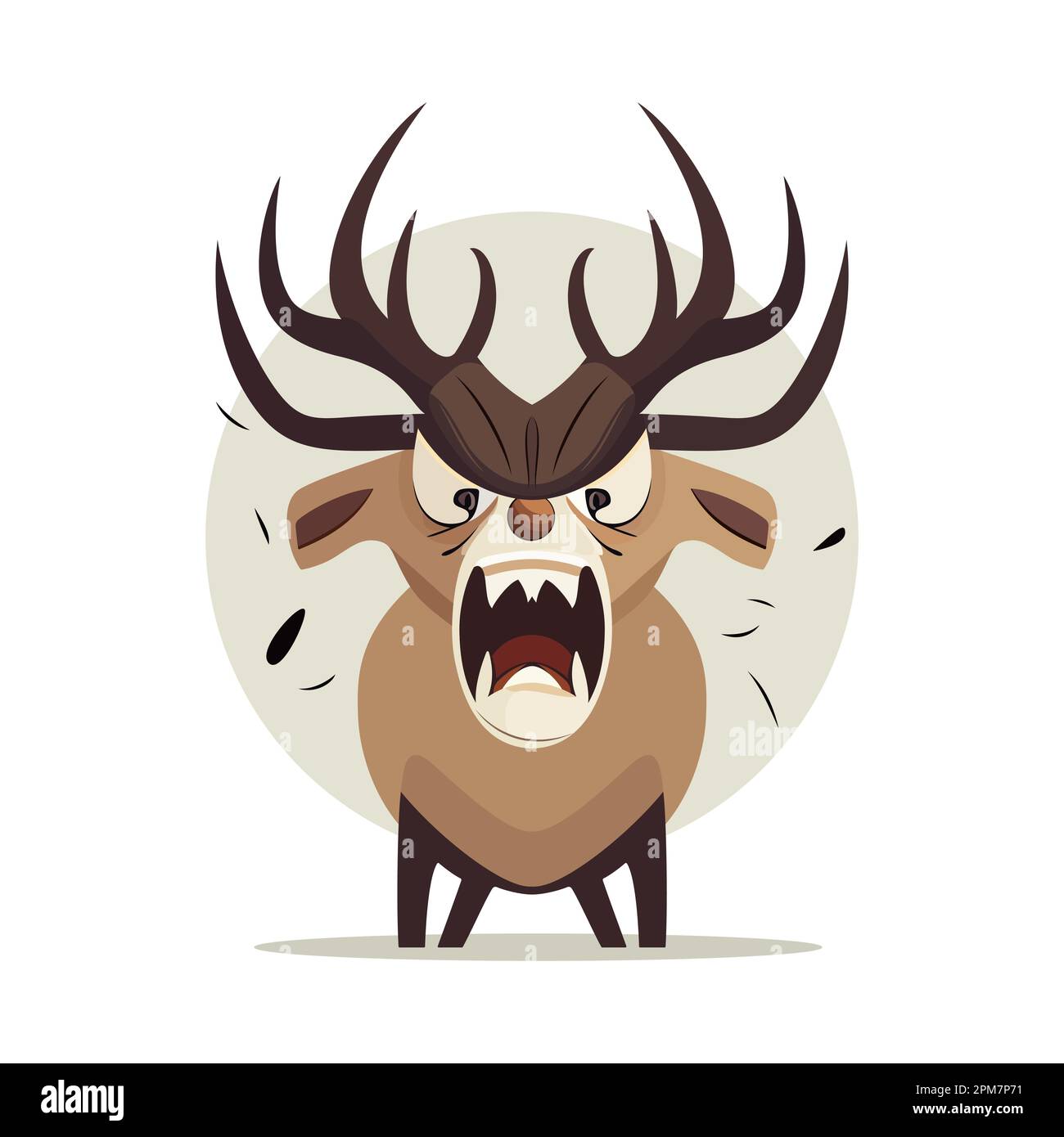 Deer logo design. Cute angry bear isolated. Image of a deer with ...