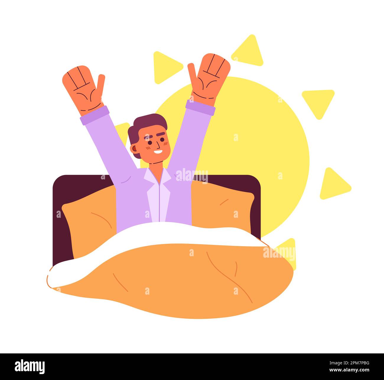 Healthy wake up routine flat concept vector spot illustration Stock ...
