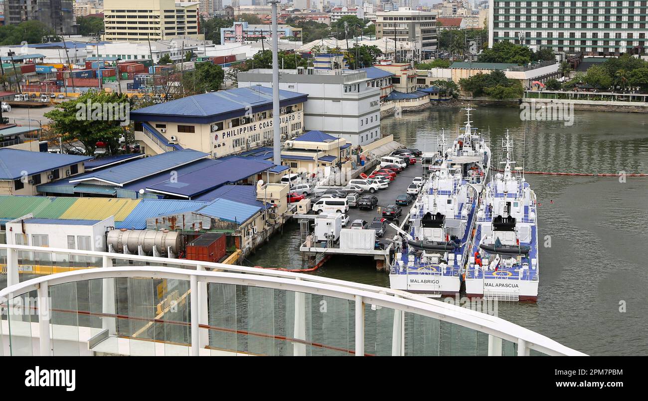 Philippine Coast Guard National Headquarters in South Harbour, Manila port, Philippines, BRP ...
