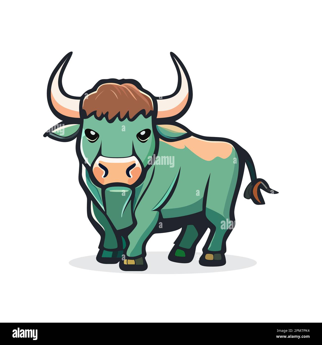 Bull logo design. Cute bull isolated. Image of a bull with horns in ...
