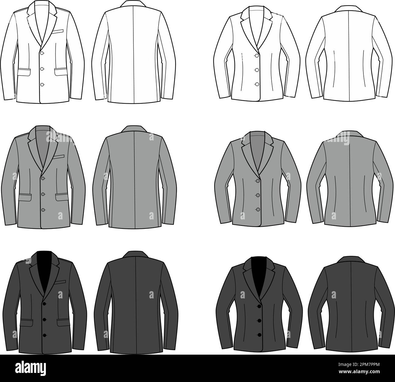 Set of mans business suit jacket Stock Vector Image & Art - Alamy