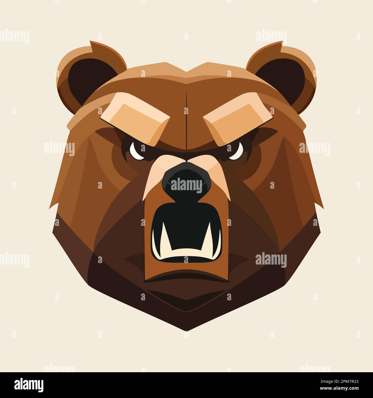Bear head logo design. Abstract bear face isolated. Angry bear face ...