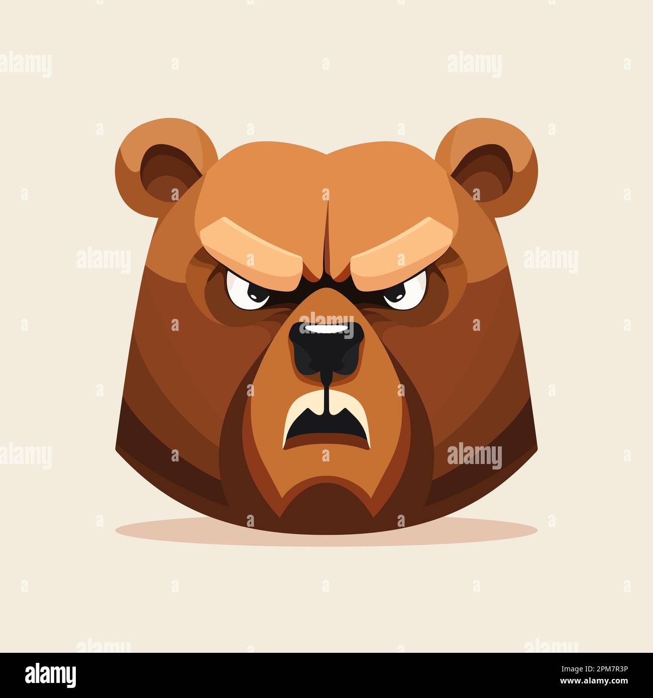 Bear head logo design. Abstract bear face isolated. Angry bear face ...