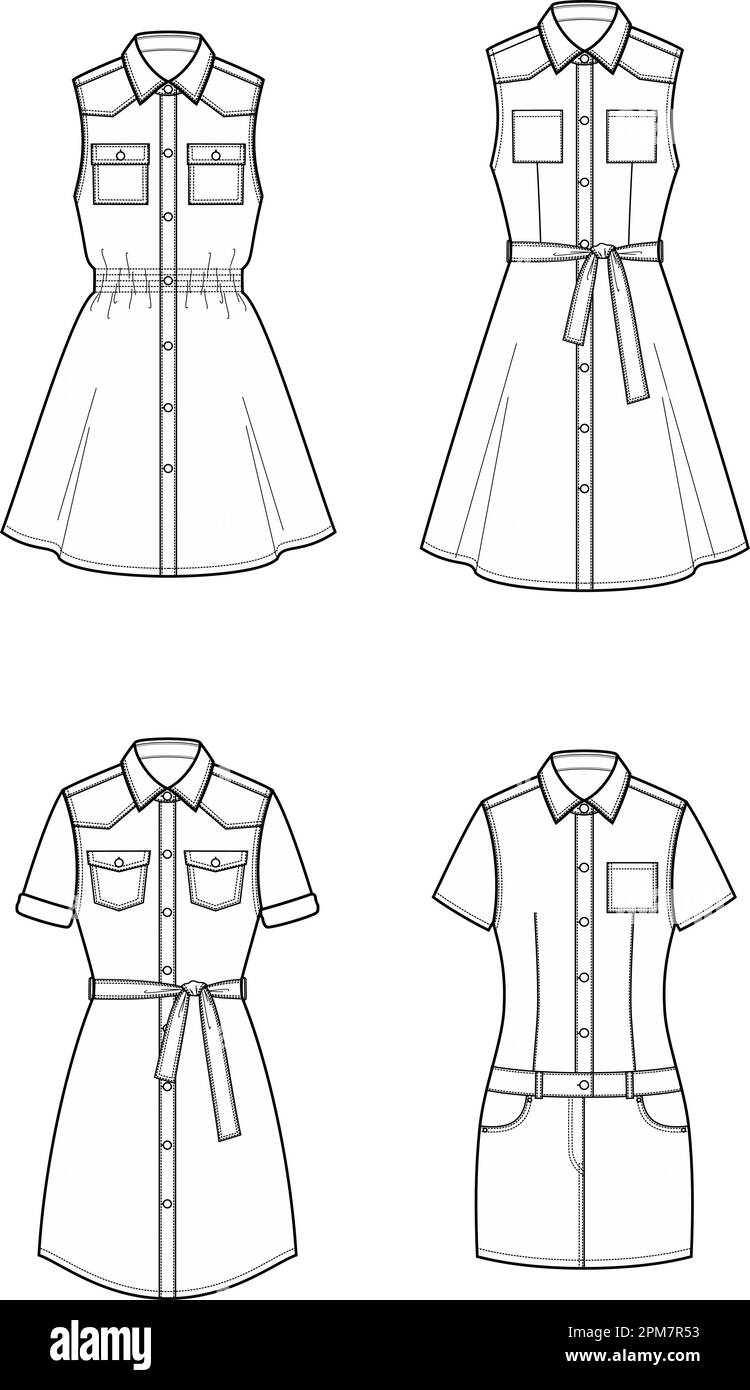 White cotton dresses Stock Vector Images - Alamy