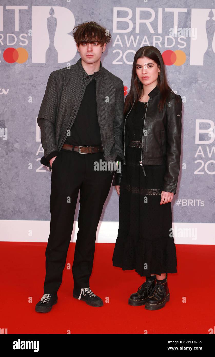 Lennon Gallagher and Molly Moorish attend The BRIT Awards 2022 at the ...