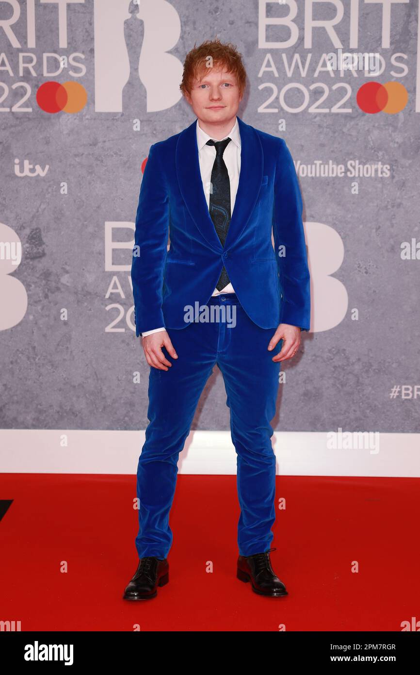 Ed Sheeran attends The BRIT Awards 2022 at the O2 arena in London Stock Photo - Alamy