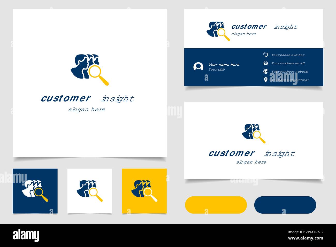 Customer insight logo design with editable slogan. Branding book and ...