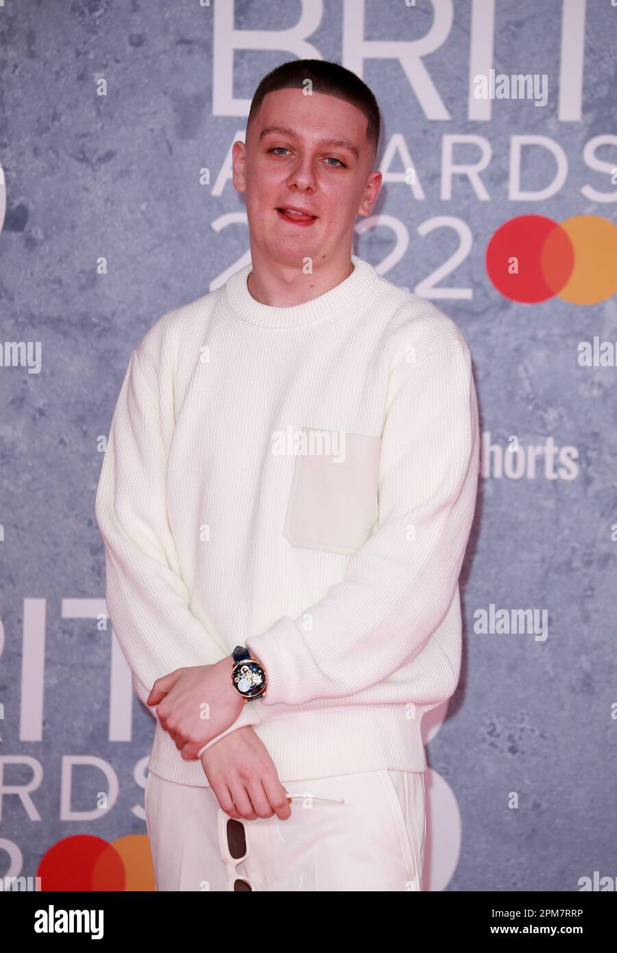 Aitch attends The BRIT Awards 2022 at the O2 arena in London Stock ...