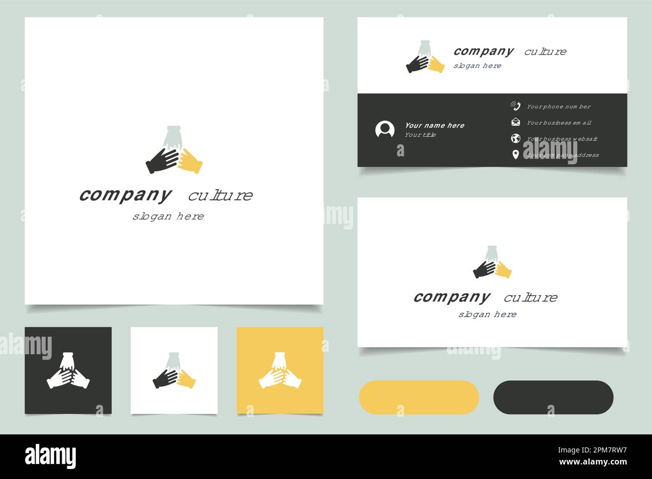 Company culture logo design with editable slogan. Branding book and ...