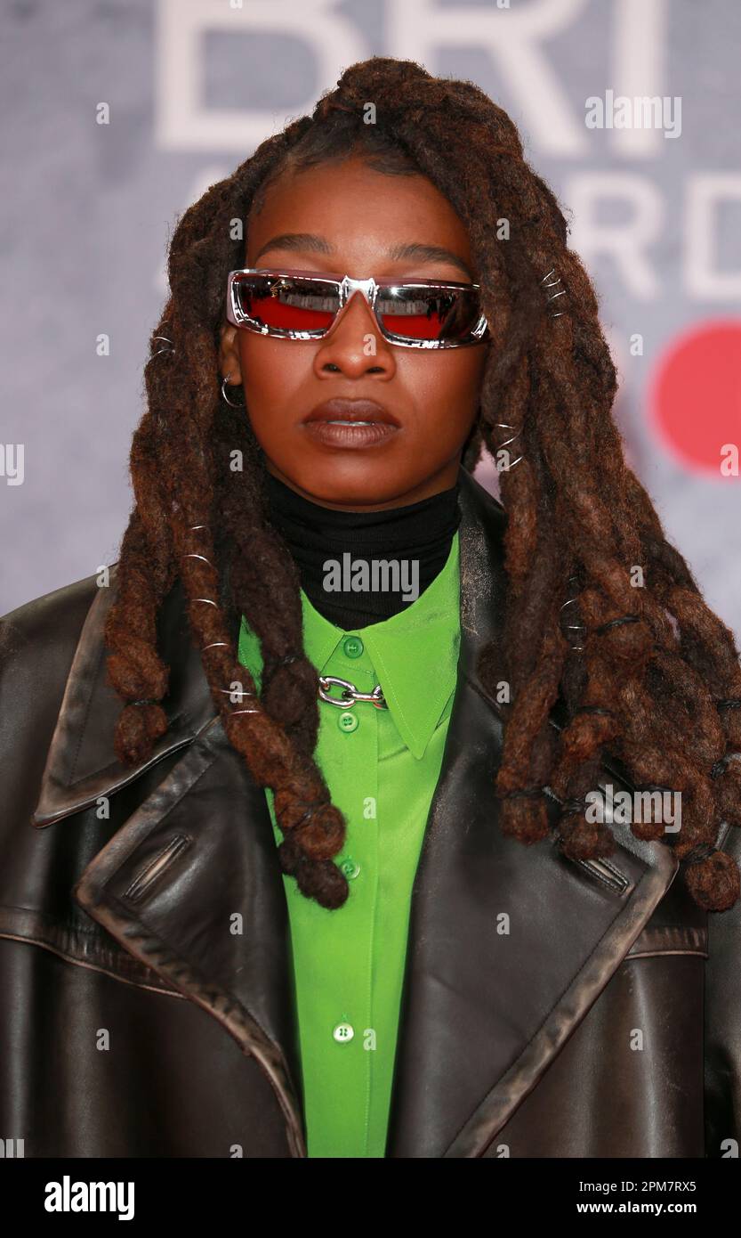 Little Simz attends The BRIT Awards 2022 at the O2 arena in London ...
