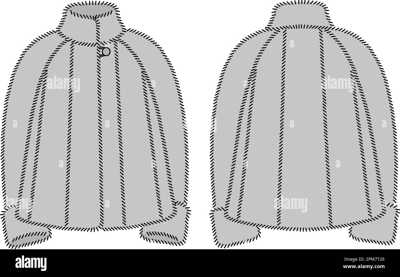 Womans short fur coat. Front and back Stock Vector Image & Art - Alamy
