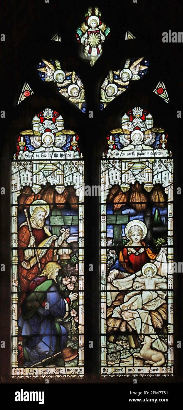 Stained glass window by Percy Bacon depicting the nativity, Church of ...