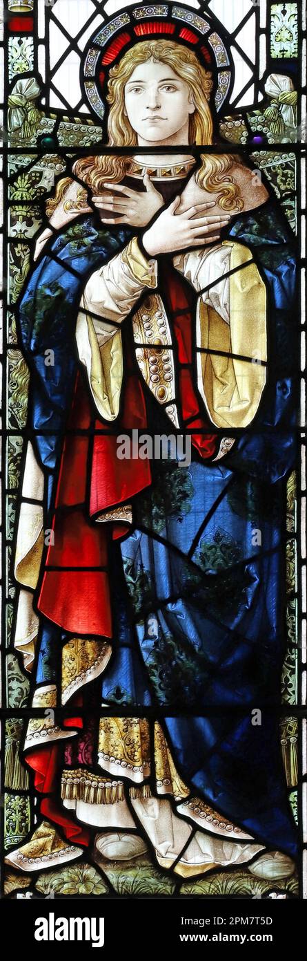 Stained glass window by Percy Bacon depicting the virtue Charity, St ...