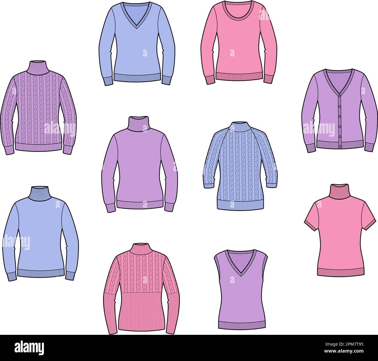Set of womans sweaters and jumpers Stock Vector Image & Art - Alamy