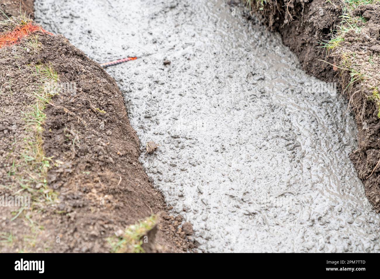 concrete foundation in the ground for building construction Stock Photo ...