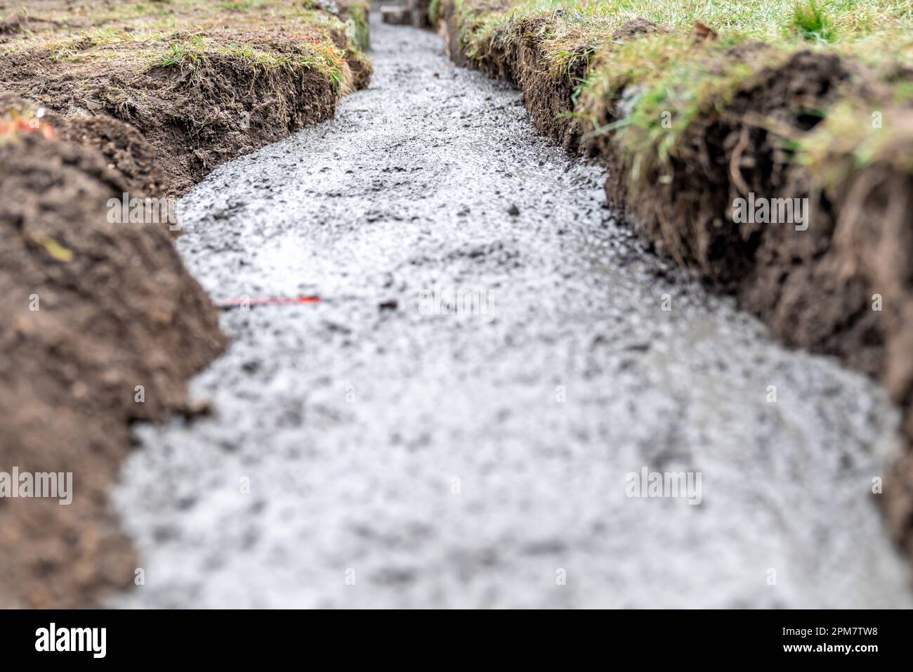 concrete foundation in the ground for building construction Stock Photo ...