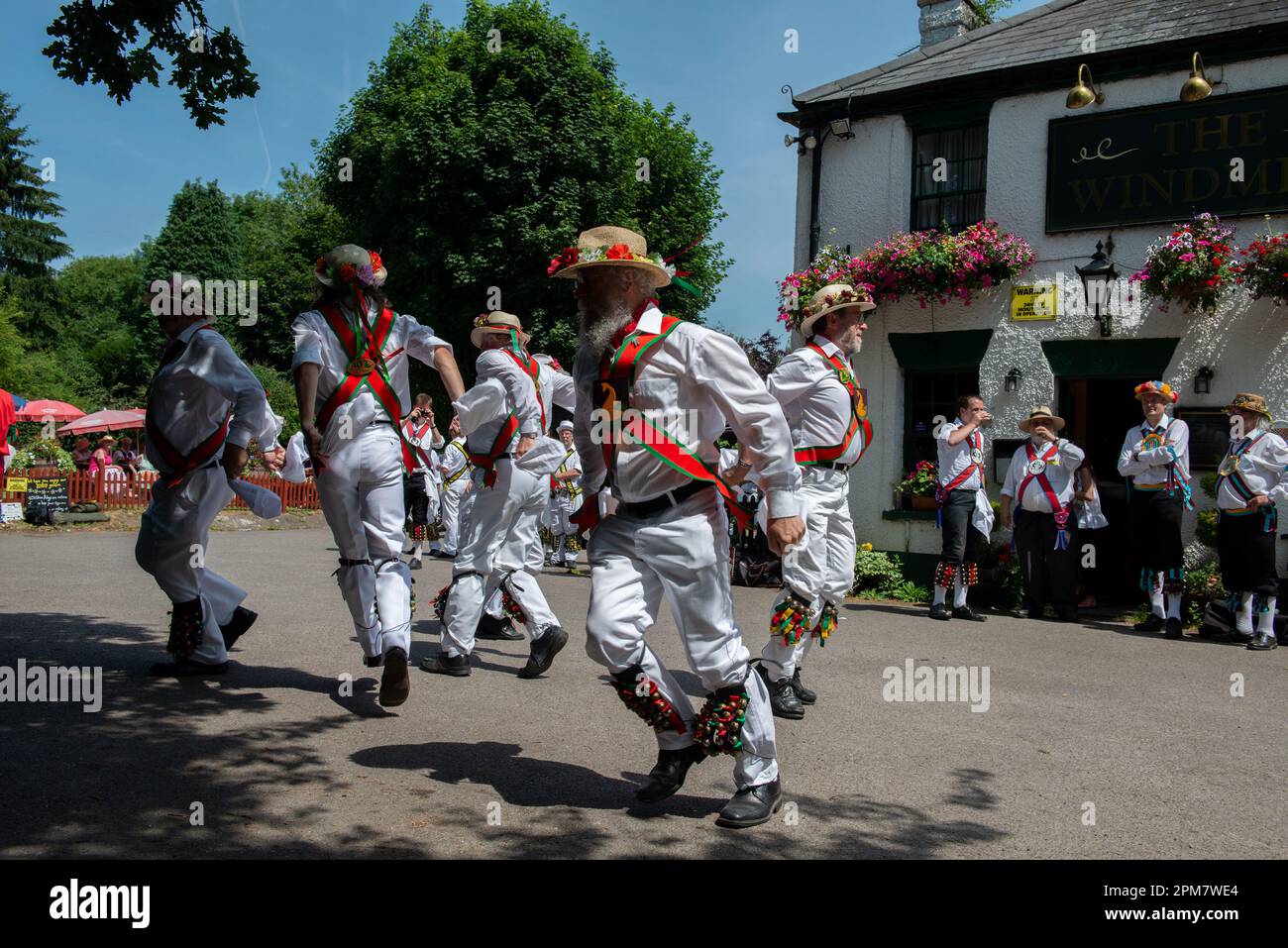 Morris Dancers dancing, The Windmill Public House, Chipperfield ...