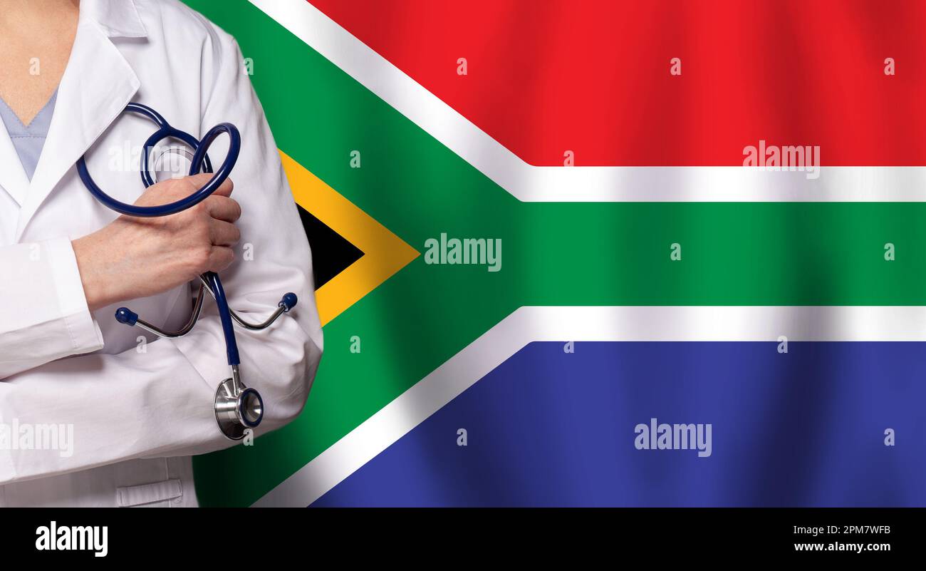 South Arfrican medicine and healthcare concept. Doctor close up against ...