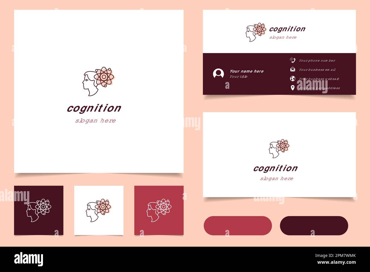 Cognition logo design with editable slogan. Branding book and business ...